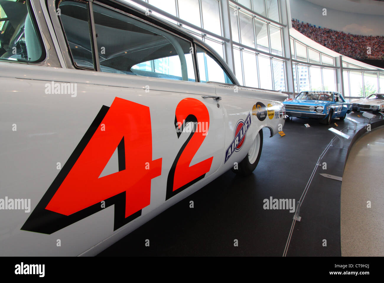 cars on display at the NASCAR hall of fame museum in Charlotte, North ...