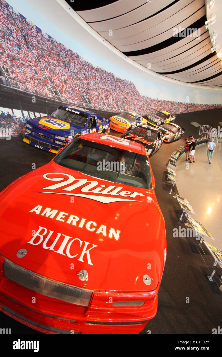 cars on display at the NASCAR hall of fame museum in Charlotte, North ...