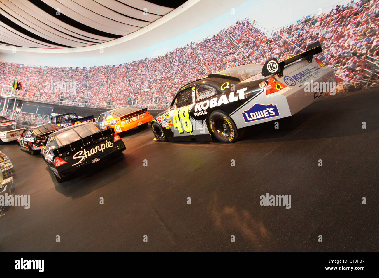 cars on display at the NASCAR hall of fame museum in Charlotte, North ...