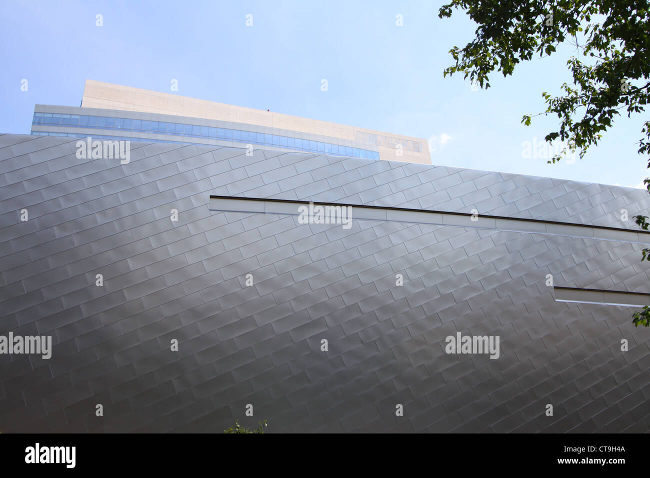 The sleek modern architecture of the NASCAR hall of fame building in ...