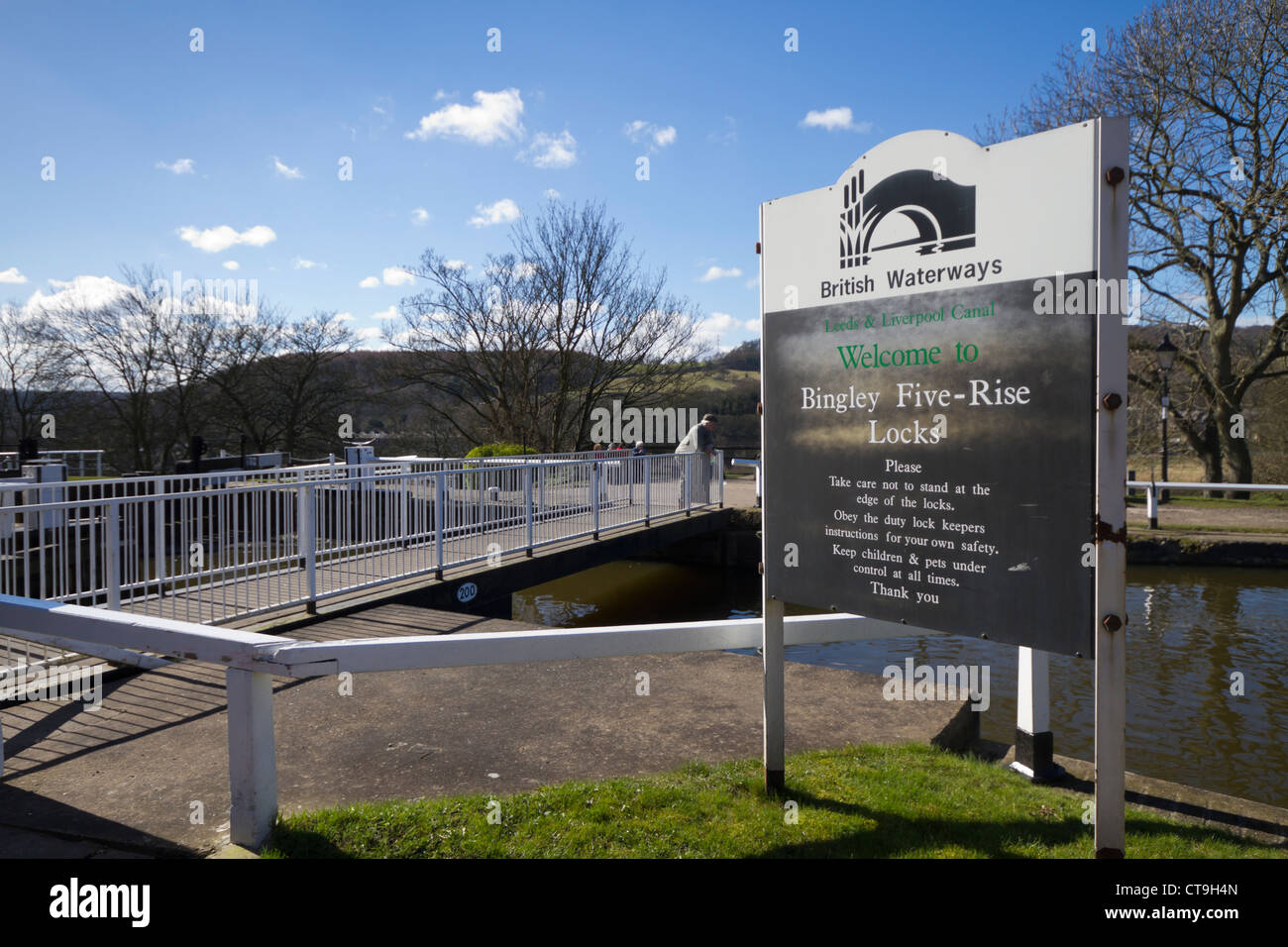 Bingley Five-rise lock on the Leeds and Liverpool Canal, opened in 1774 ...
