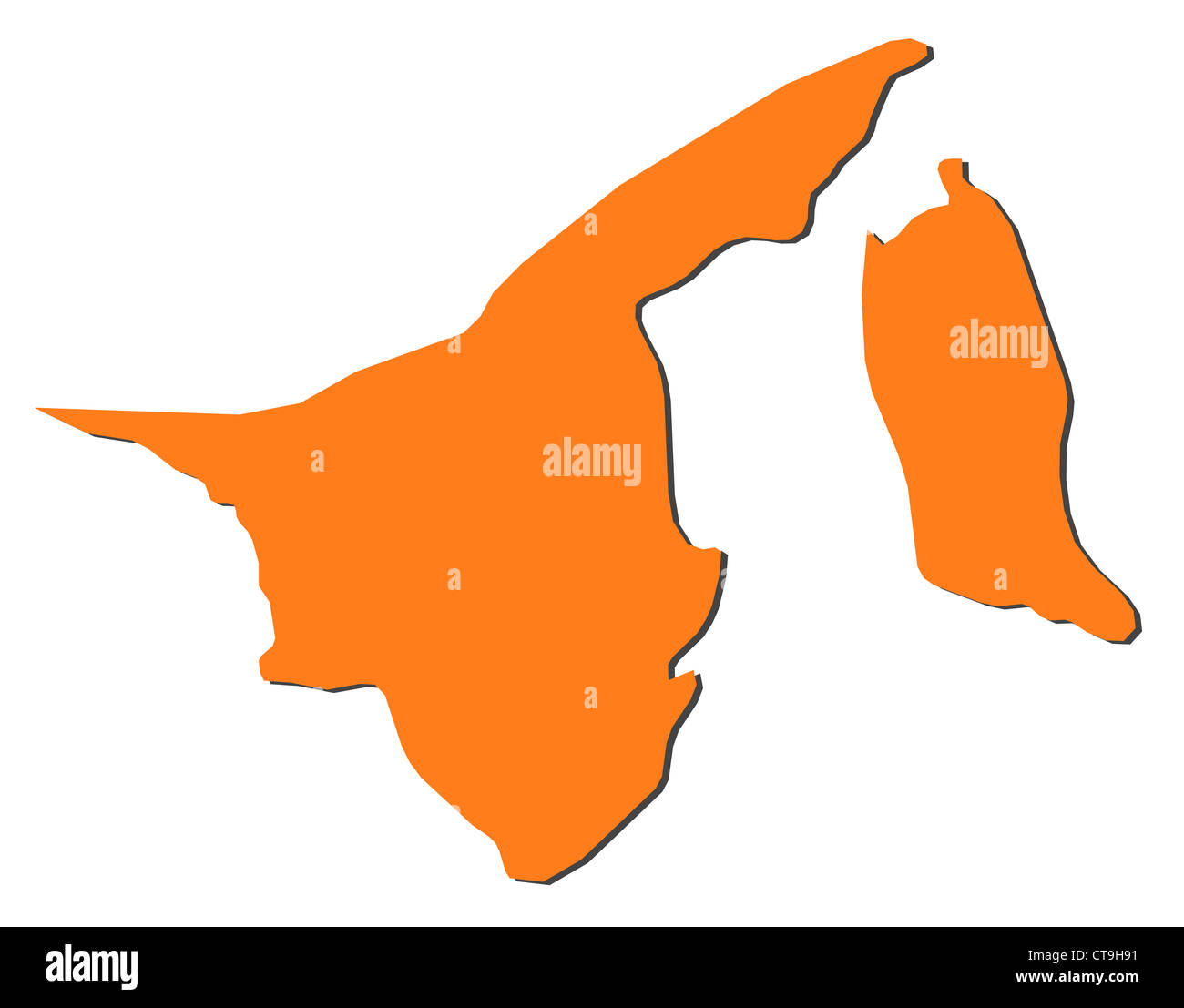 Brunei map simple border hi-res stock photography and images - Alamy