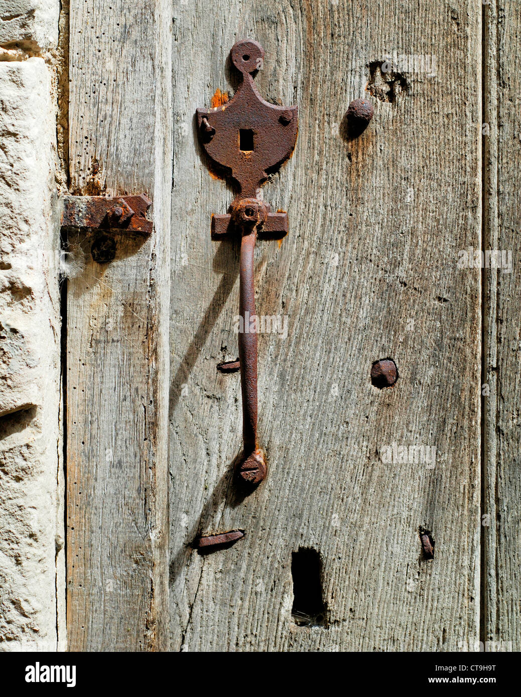 Old decorative door latch - France Stock Photo - Alamy