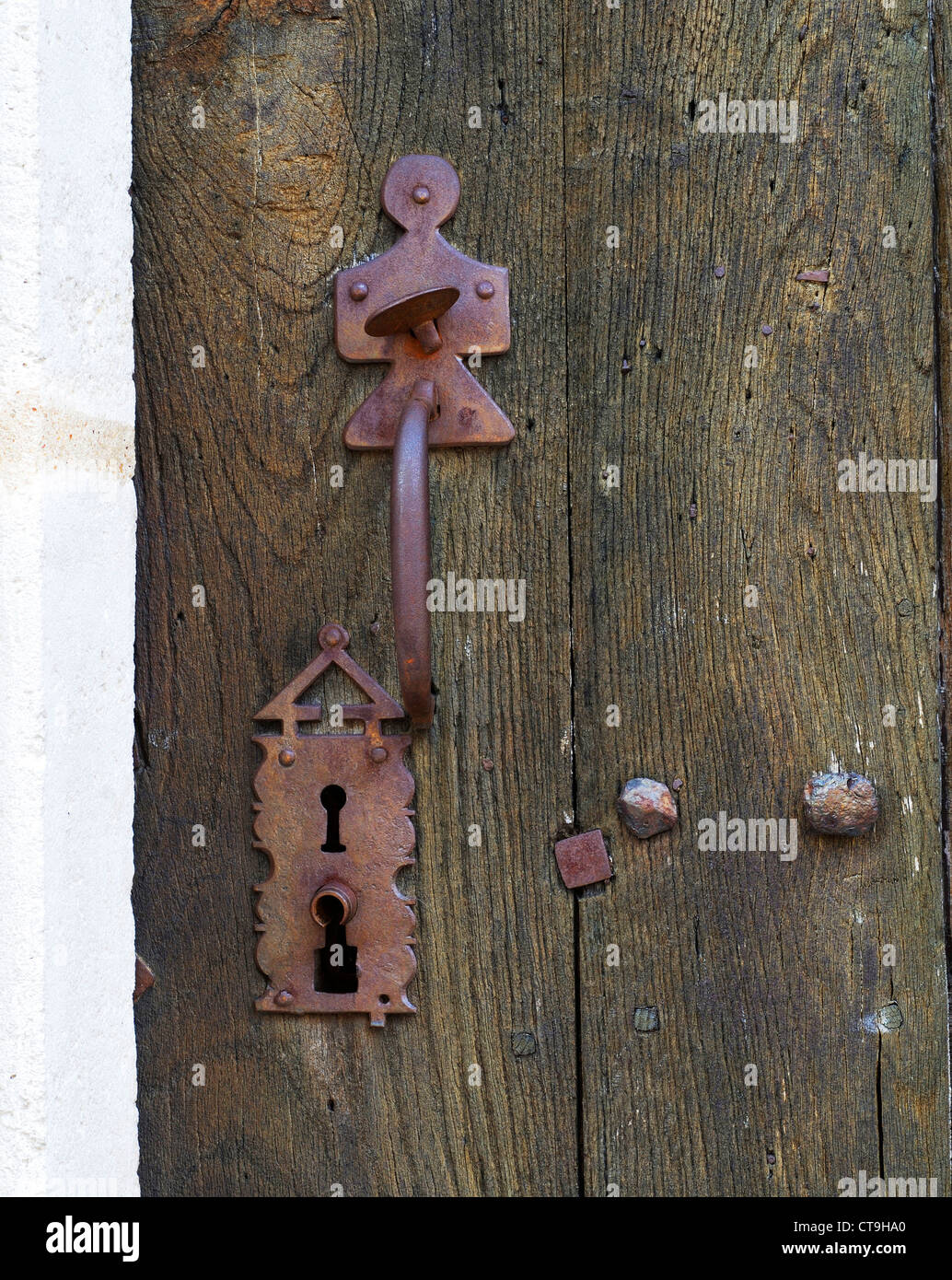 Old decorative door latch - France Stock Photo - Alamy