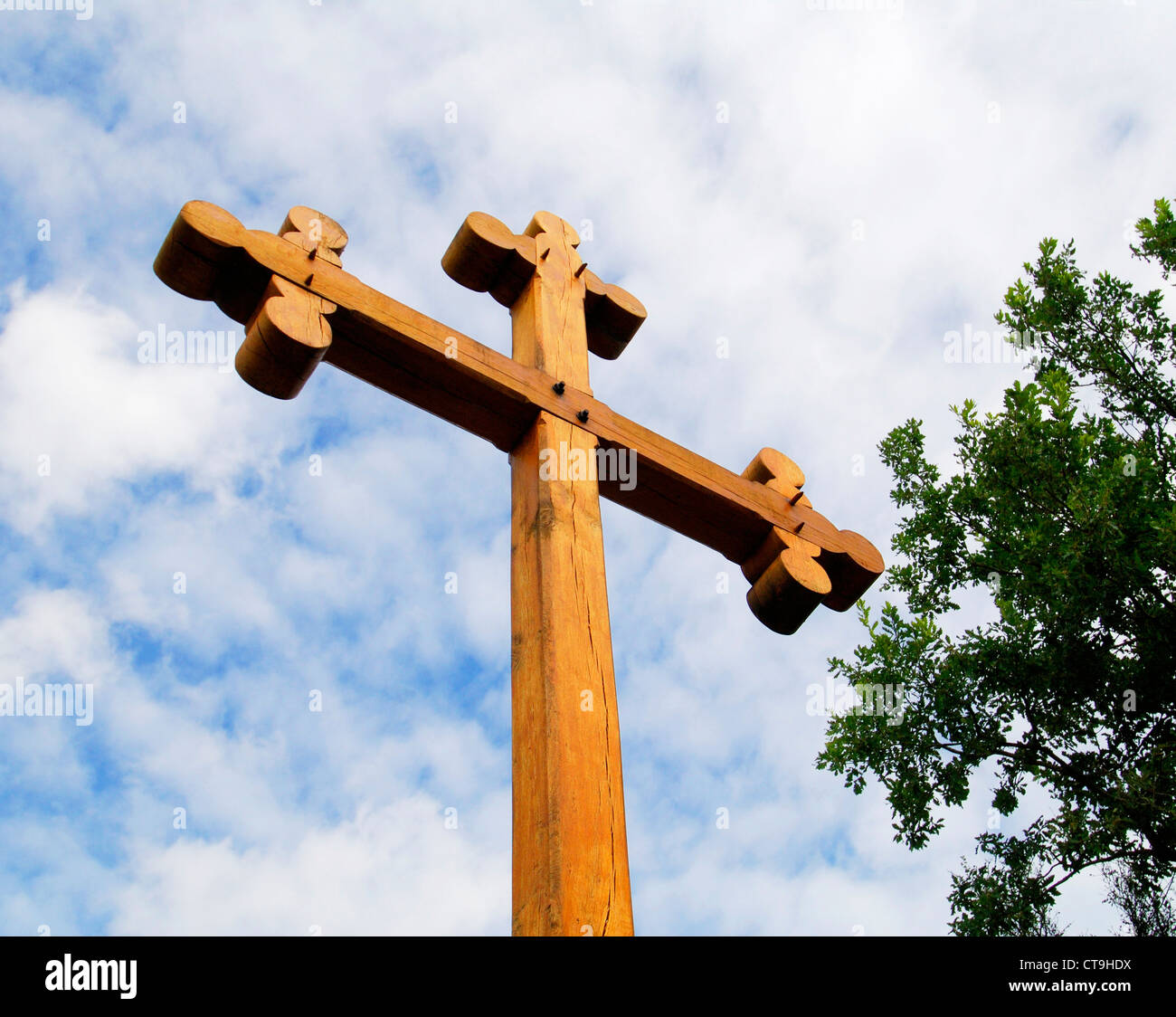 Roadside Cross - France Stock Photo - Alamy