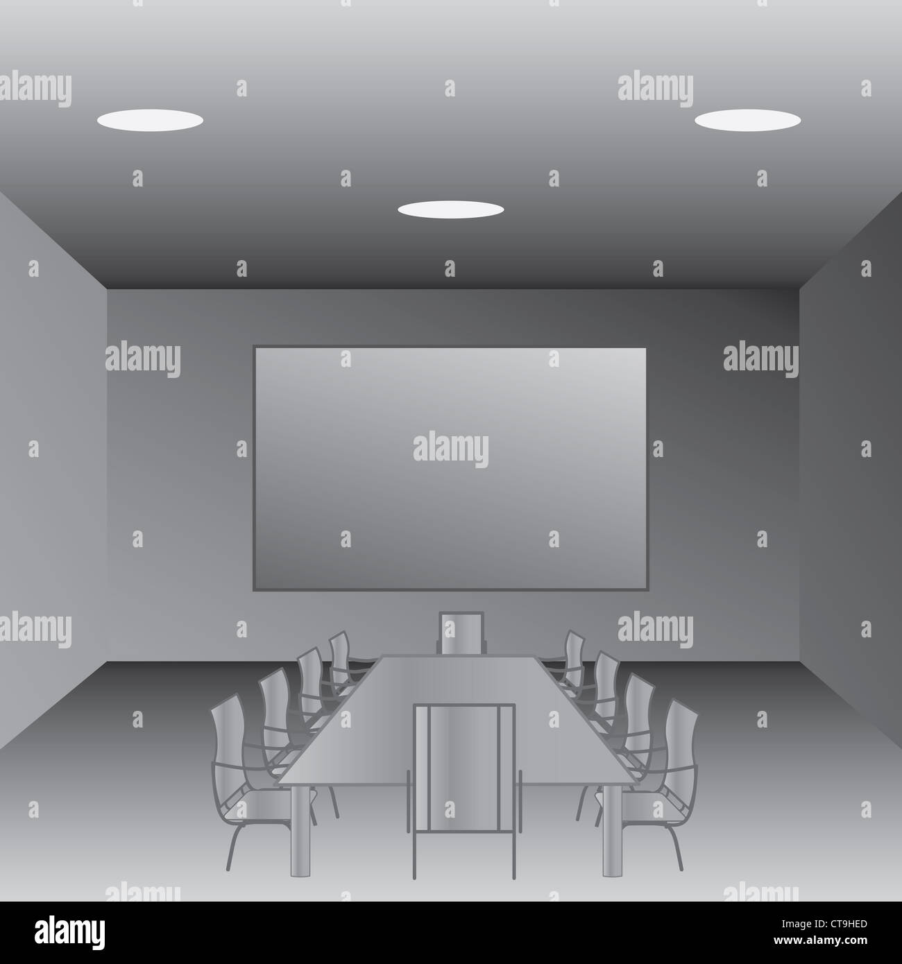 illustration of an empty conference room, meeting room Stock Photo - Alamy
