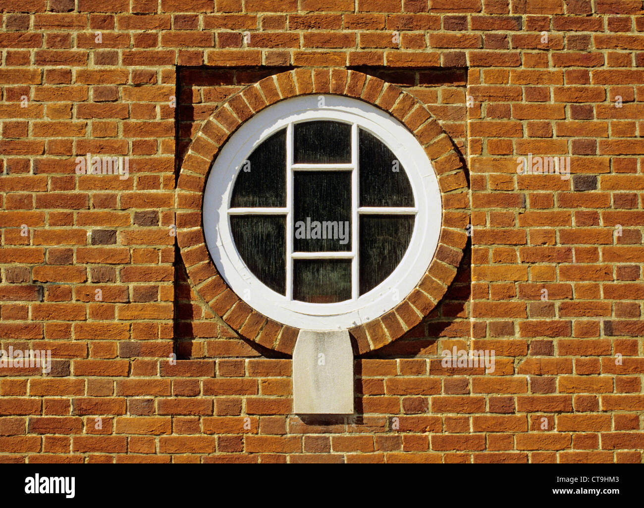 Circle Brick Window Wall Three Round Windows On A Brick Building