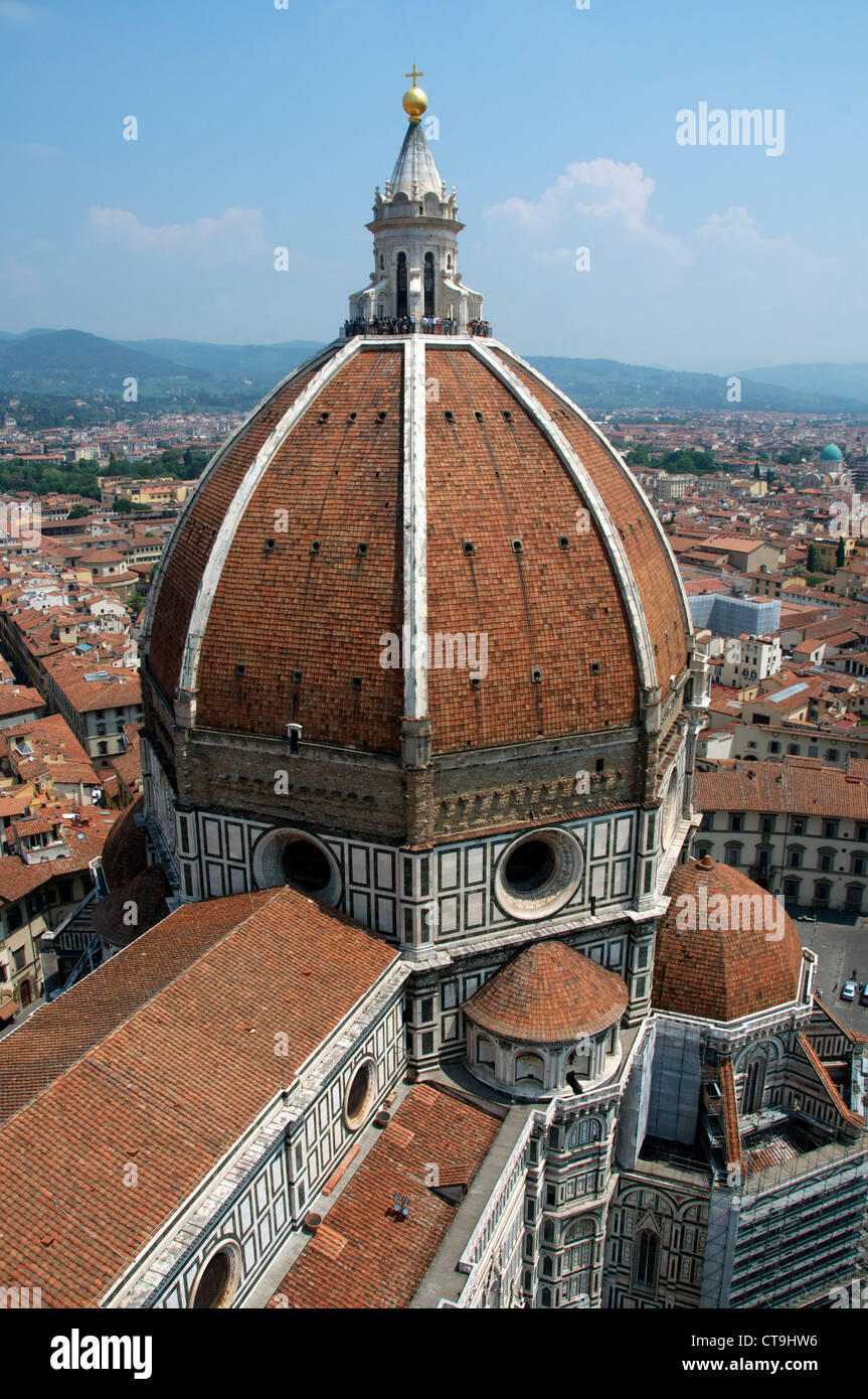 Birds-eye view dome and roof Duomo Florence Italy Stock Photo - Alamy