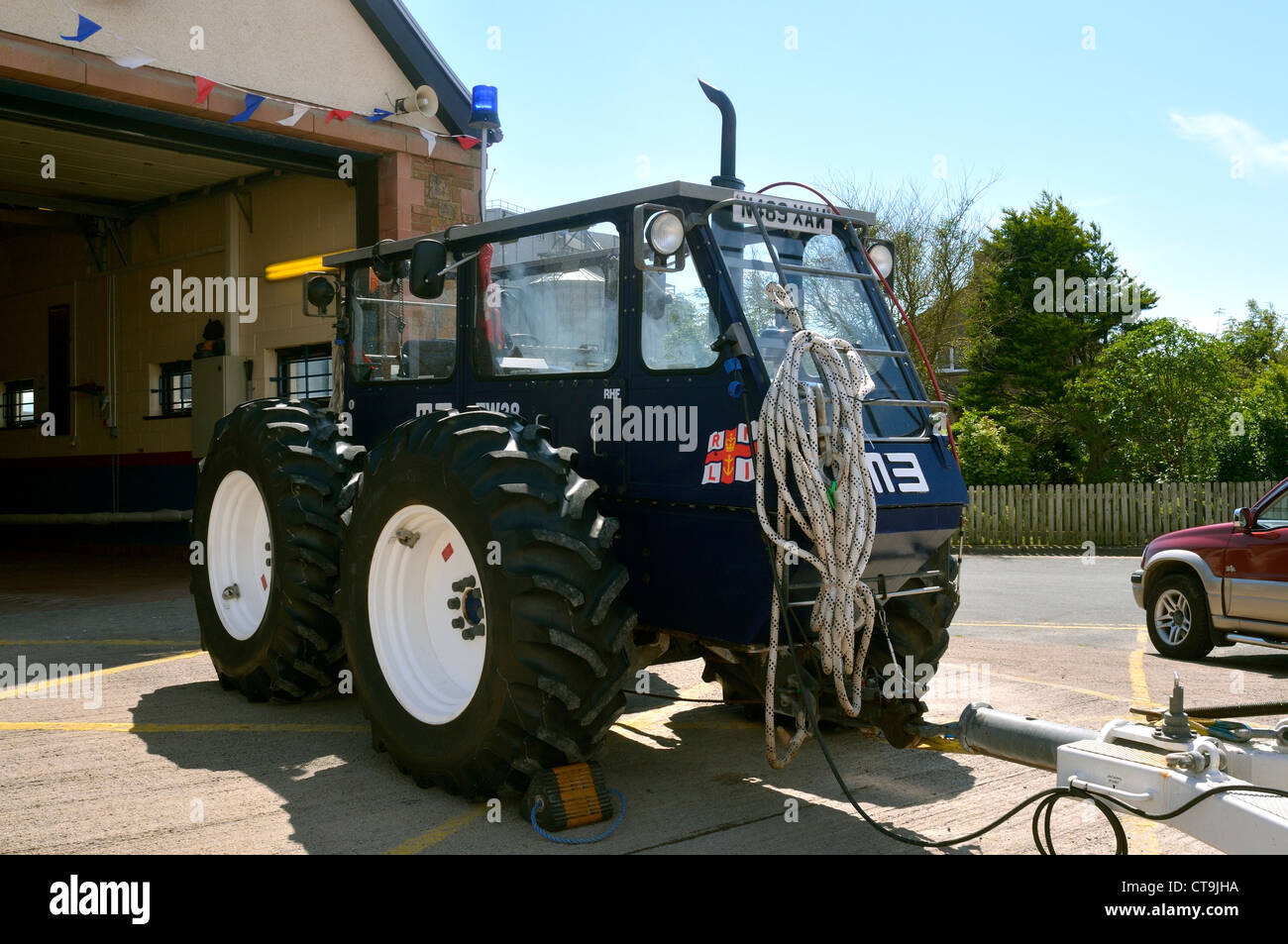 A day in Silloth showing the launching tractor for the RNLI inshore ...