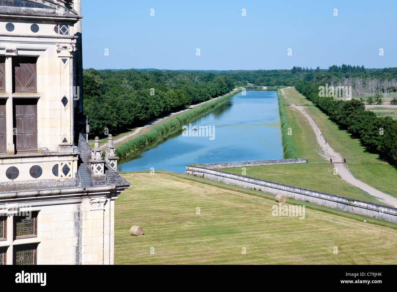 water canal and lawn in medieval castle Stock Photo - Alamy