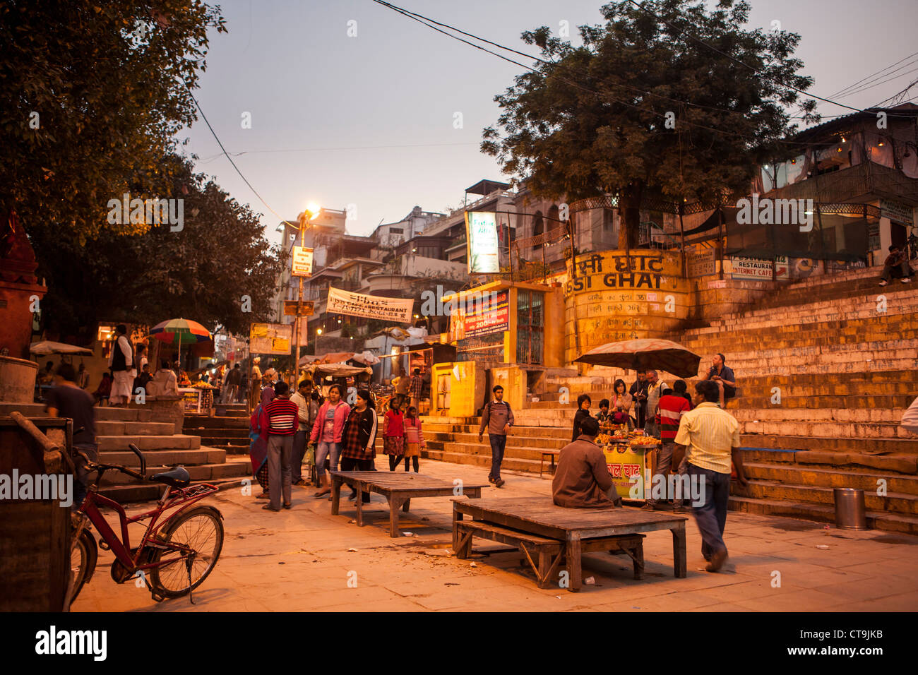 Assi Ghat view in Varanasi, Uttar Pradesh, India Stock Photo - Alamy