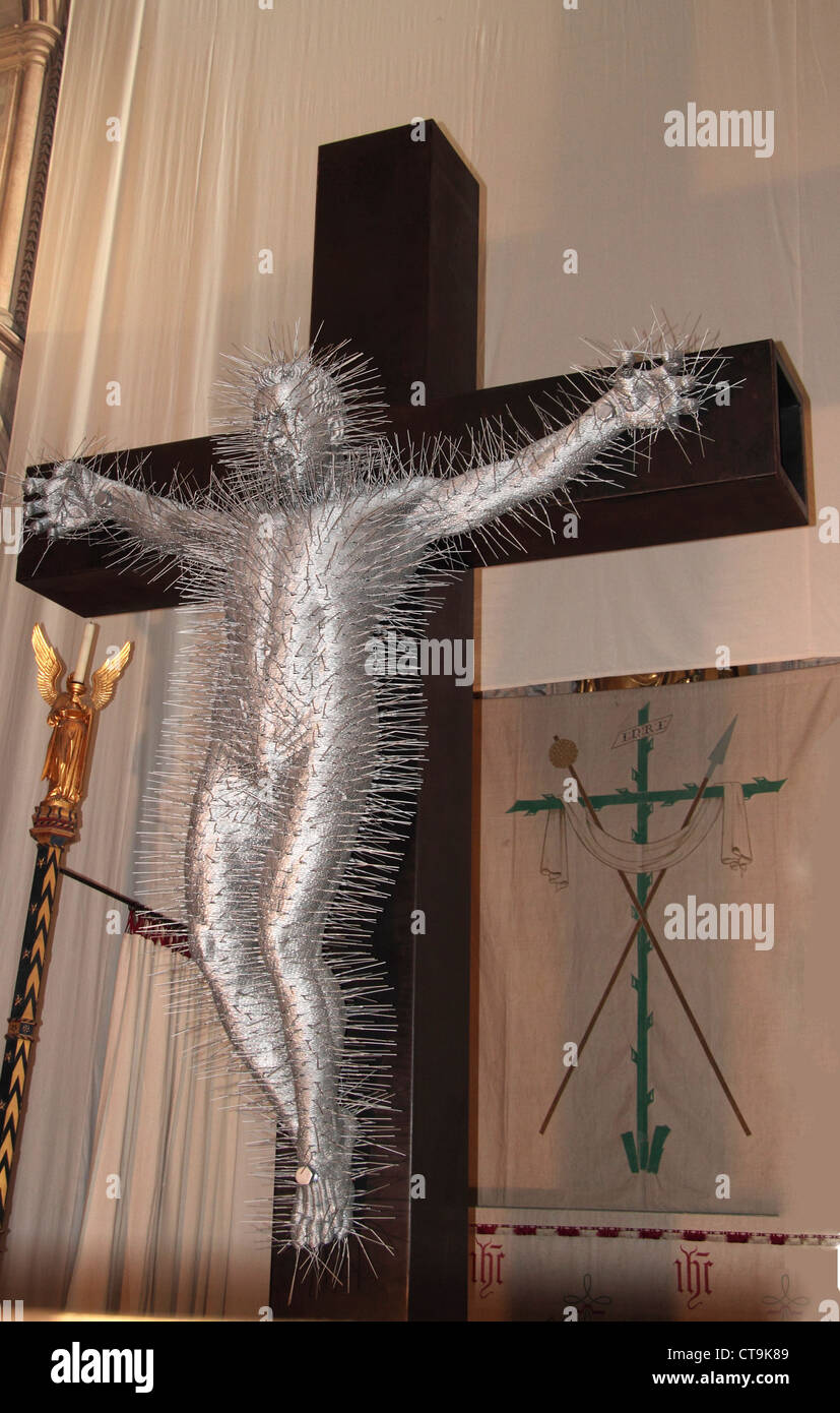 Jesus Christ on the cross bristling with needles. The creator of this ...