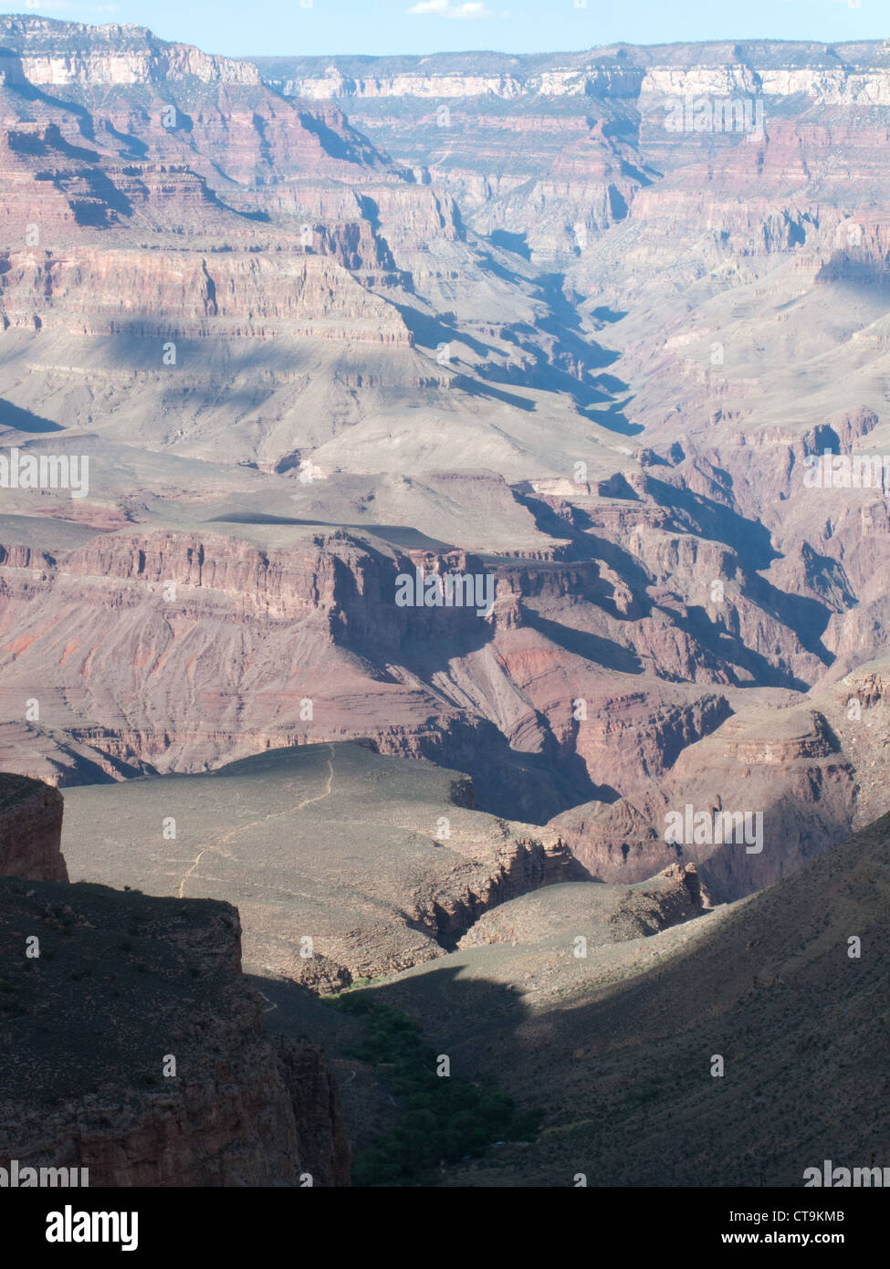 View of Plateau Point and Bright Angel Canyon from below the south rim ...
