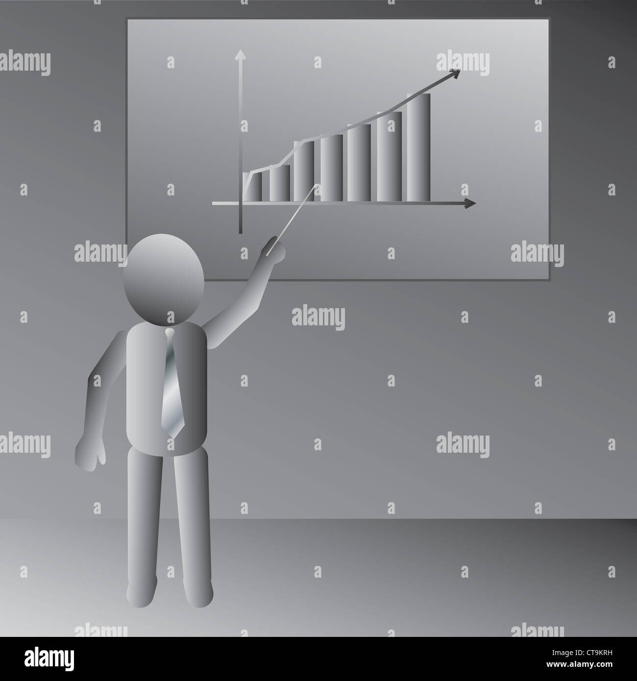 illustration of a man discussing his business presentation Stock Photo ...