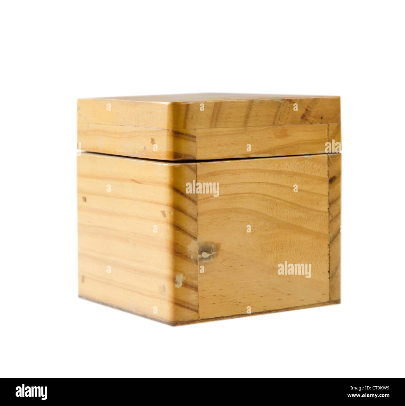 box made from wood on white background Stock Photo - Alamy