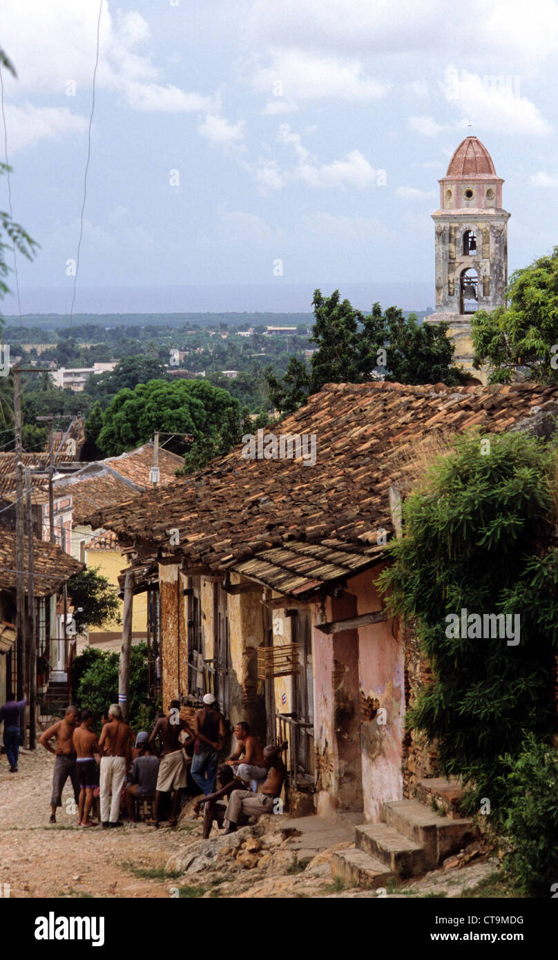 Native Cubans outside a house Stock Photo - Alamy