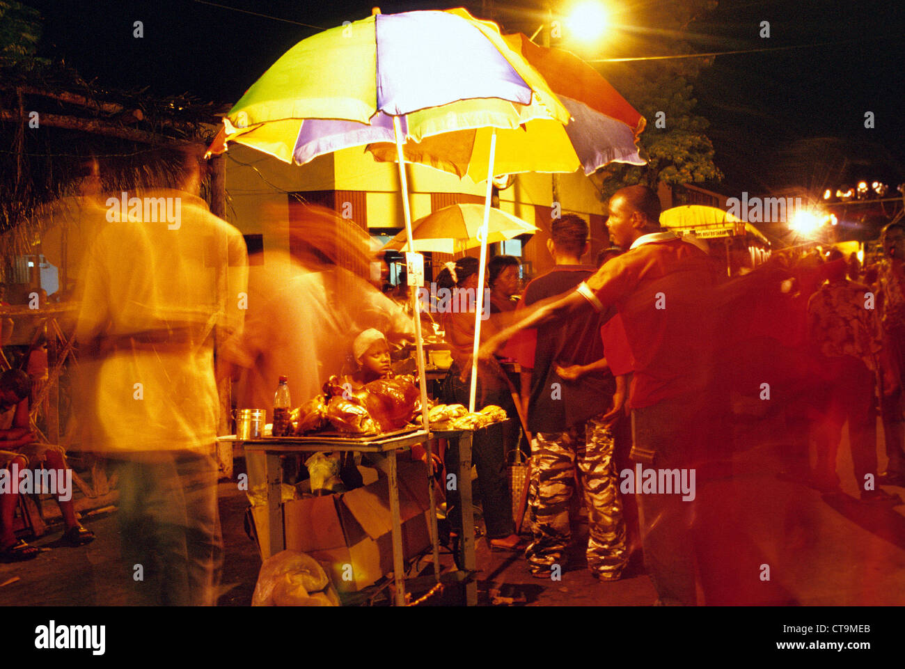 Nocturnal food sales at the Carnival in Santiago de Cuba Stock Photo ...
