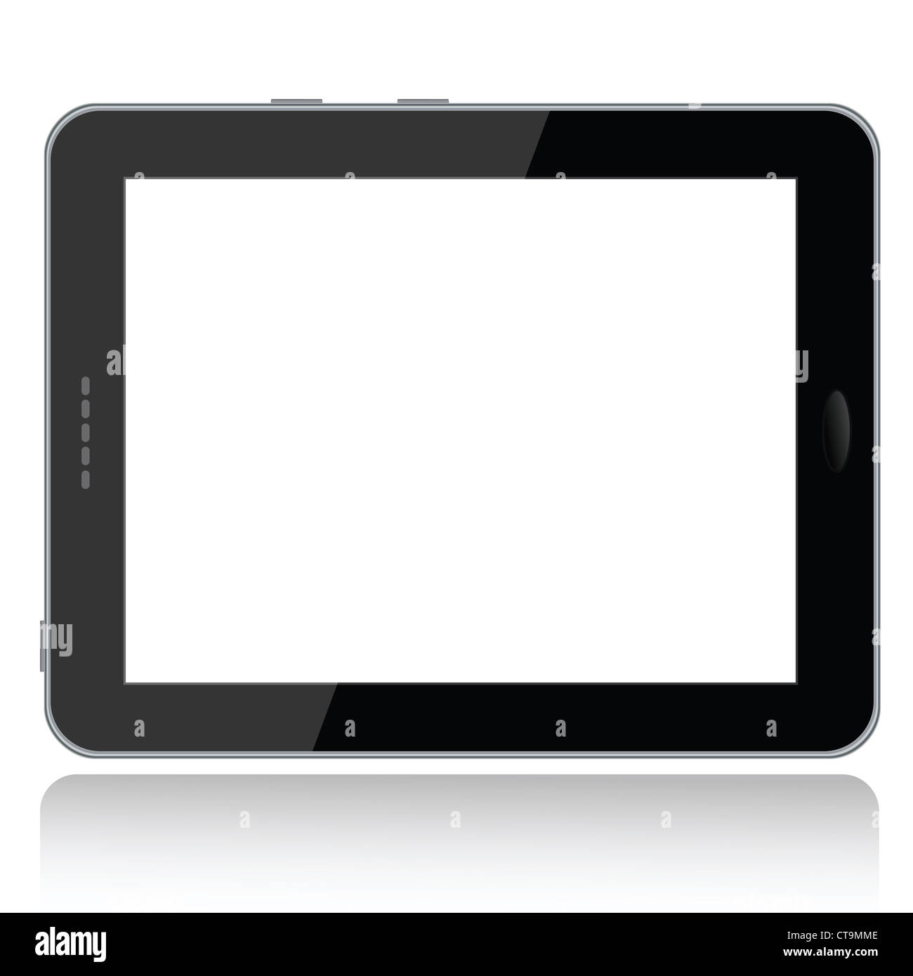 landscape view illustration of a tablet pc with white screen for ...
