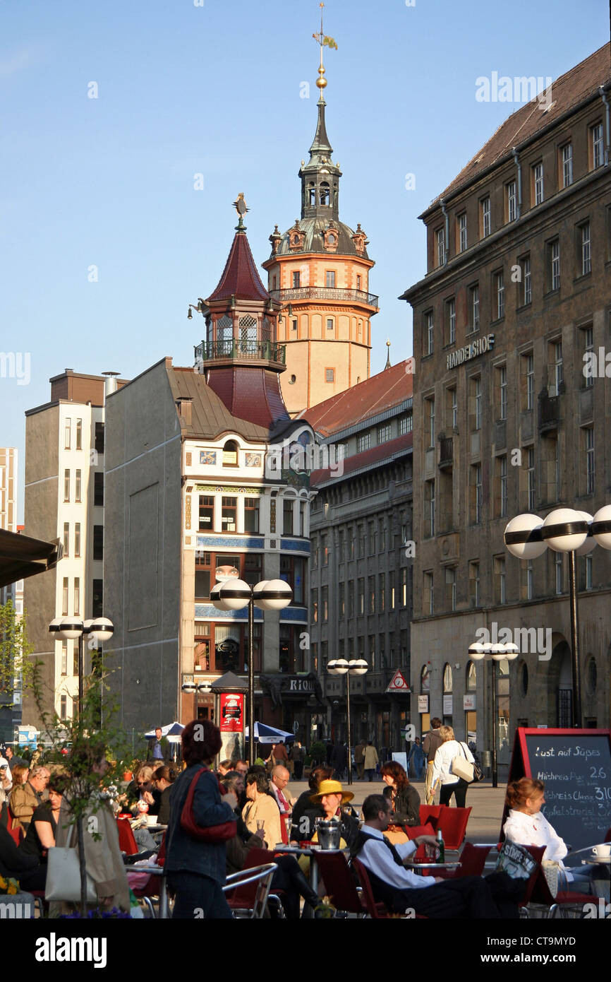 Leipzig, Street Cafe Stock Photo - Alamy