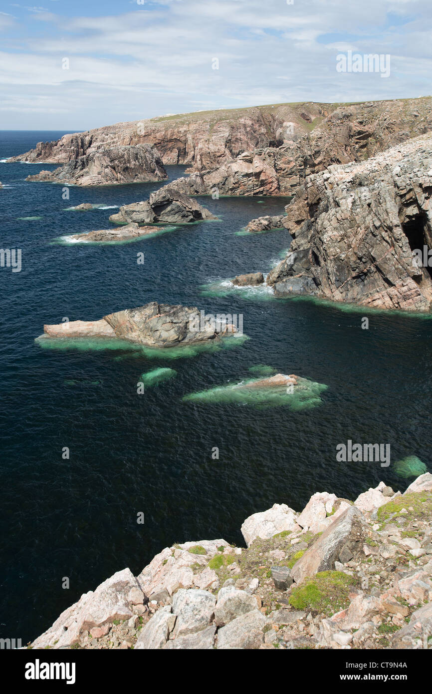 Isle of Lewis, Scotland. Picturesque view of the North Atlantic meeting ...