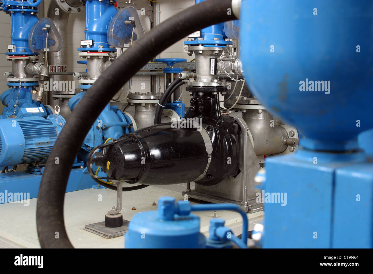 Sewage treatment plant, sludge pumps Stock Photo - Alamy