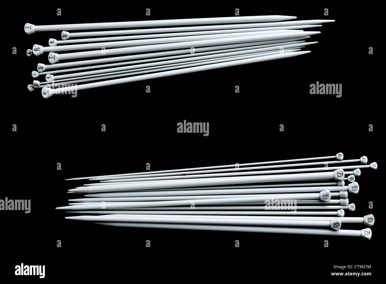 Knitting needles on black hi-res stock photography and images - Alamy