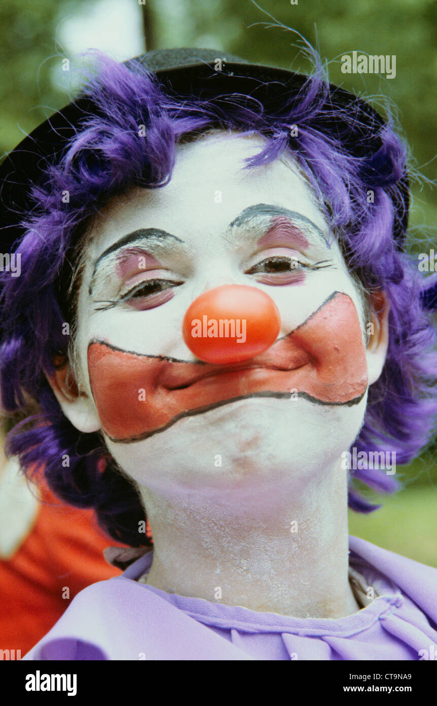 Close-up Portrait of a happy face of a clown Stock Photo - Alamy