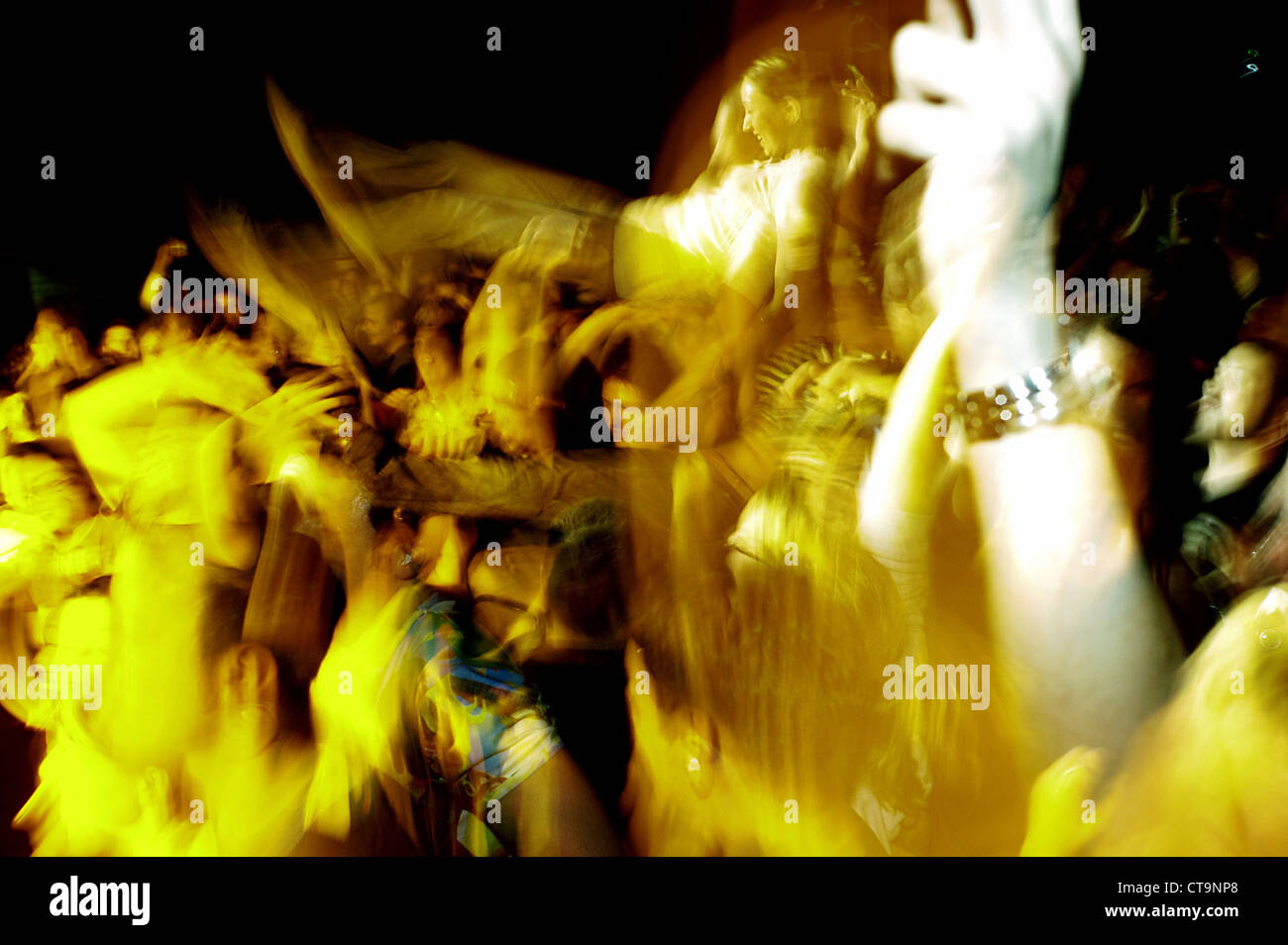 Youth concert goers at Stage Diving Stock Photo - Alamy