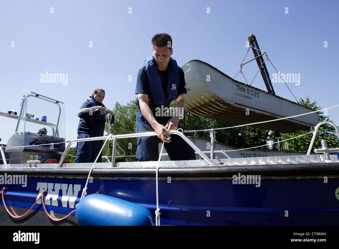 THW, technical support, Division Water Hazards Stock Photo - Alamy