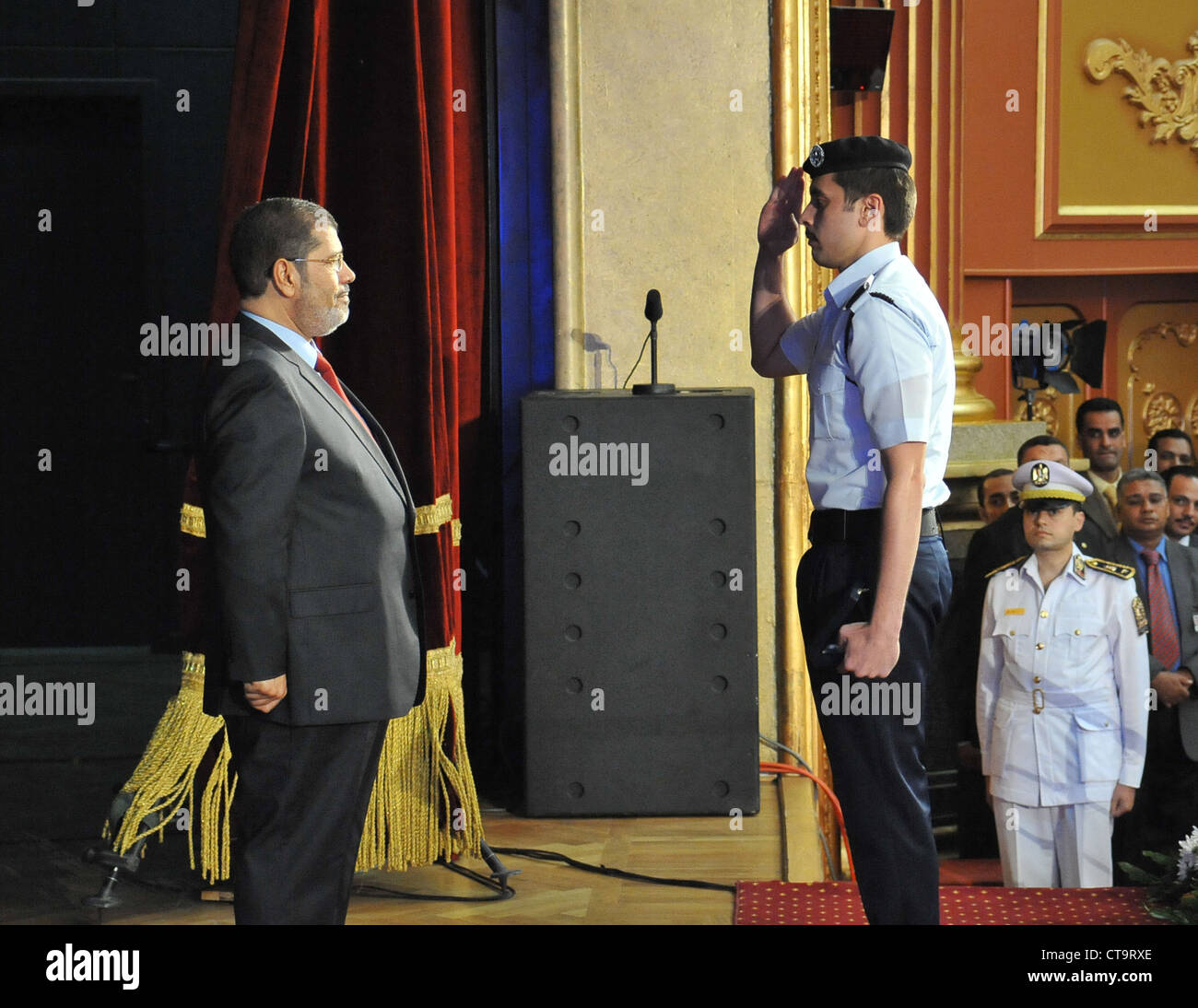 Egypt's newly elected president Mohamed Morsi attends a graduation ...