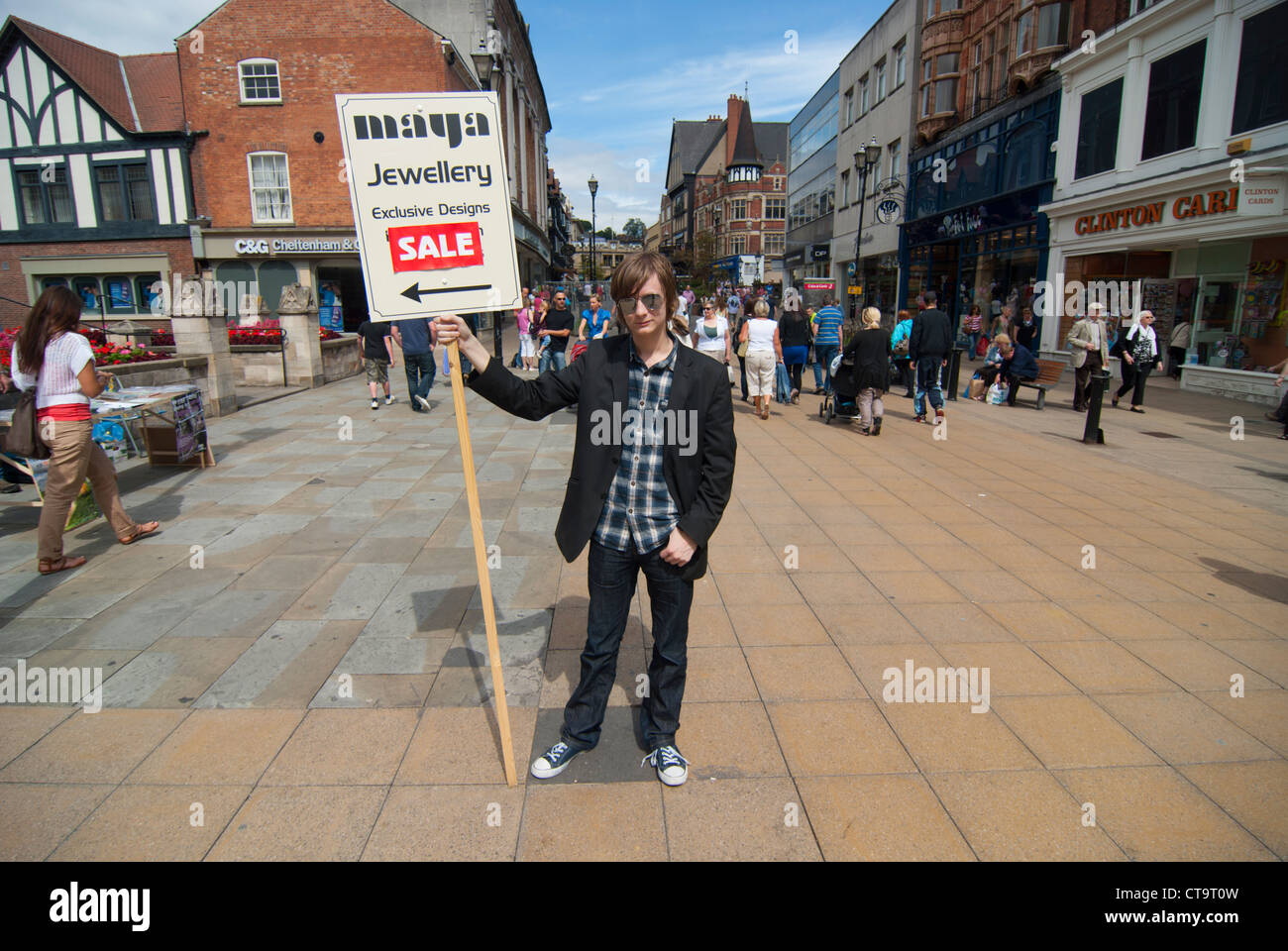 Human Billboard on the High Street Lincoln UK Stock Photo - Alamy