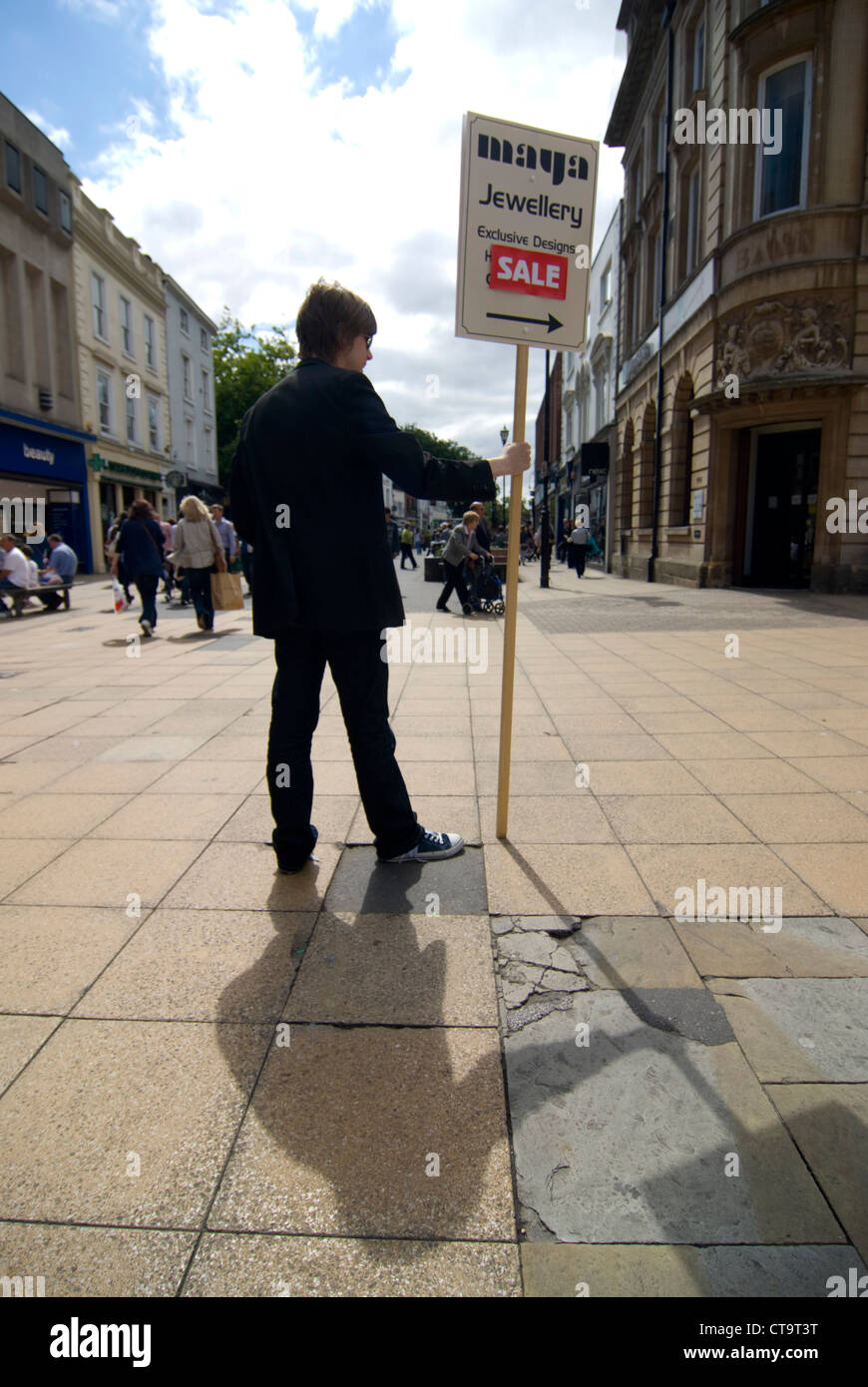 Human Billboard on the High Street Lincoln UK Stock Photo - Alamy