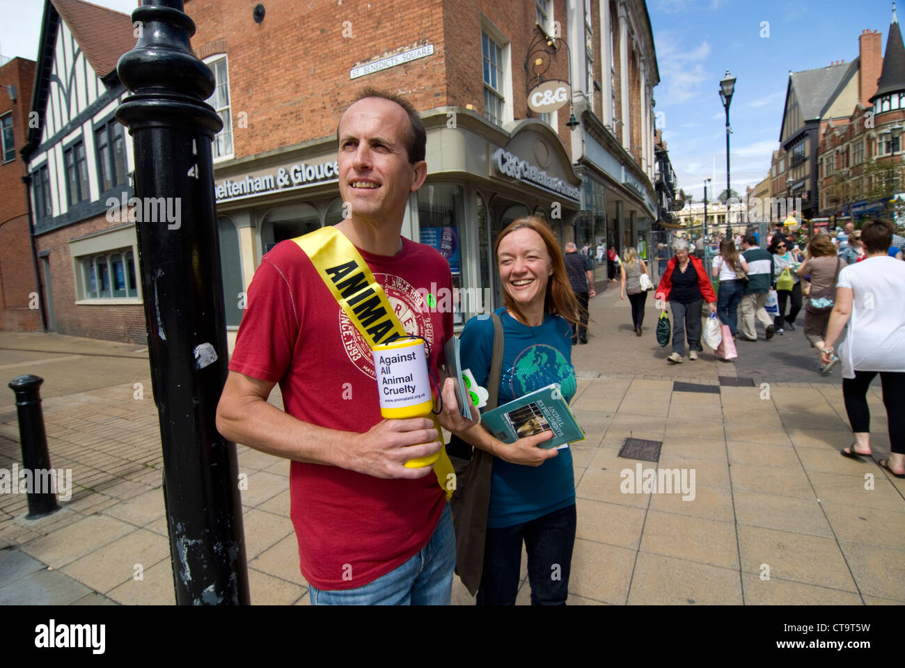 Street Charity Collectors on the High Street Lincoln UK Stock Photo - Alamy