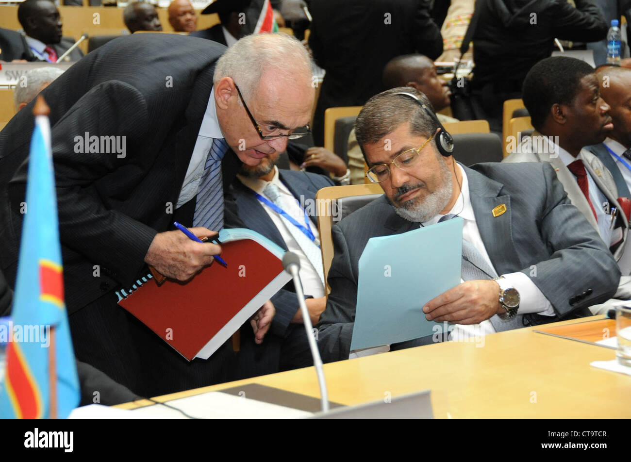 Newly-elected Egyptian President Mohamed Morsi attends the African ...