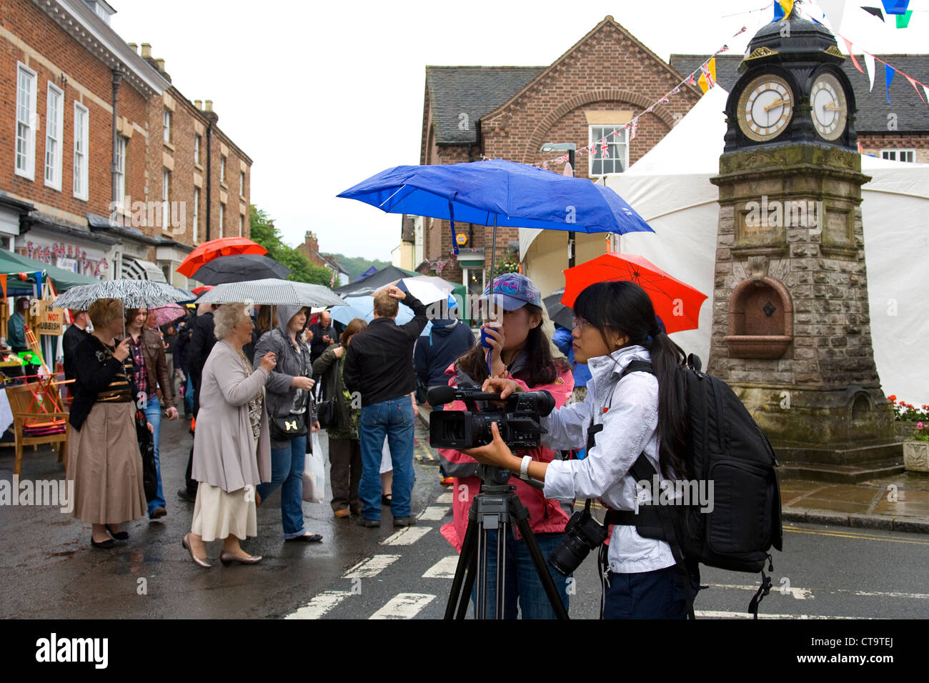 Chinese camera crews in Much Wenlock in Shropshire, film the Olympian ...