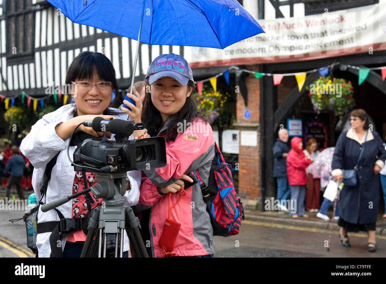 Chinese camera crews film the Olympian Celebrations in Much Wenlock in ...