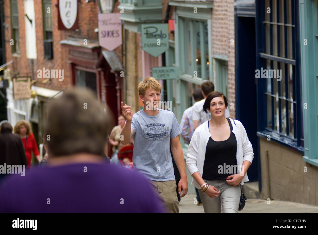 Steep Hill Lincoln City UK Stock Photo - Alamy