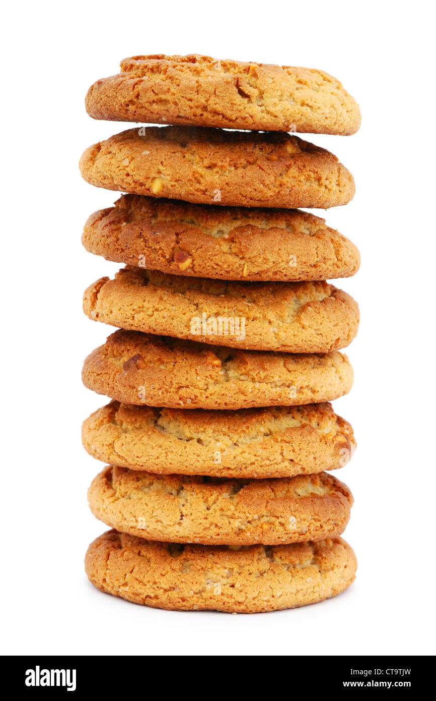Stack of cookies isolated on white background Stock Photo - Alamy