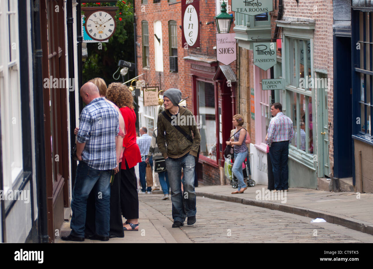 Steep Hill Lincoln City UK Stock Photo - Alamy