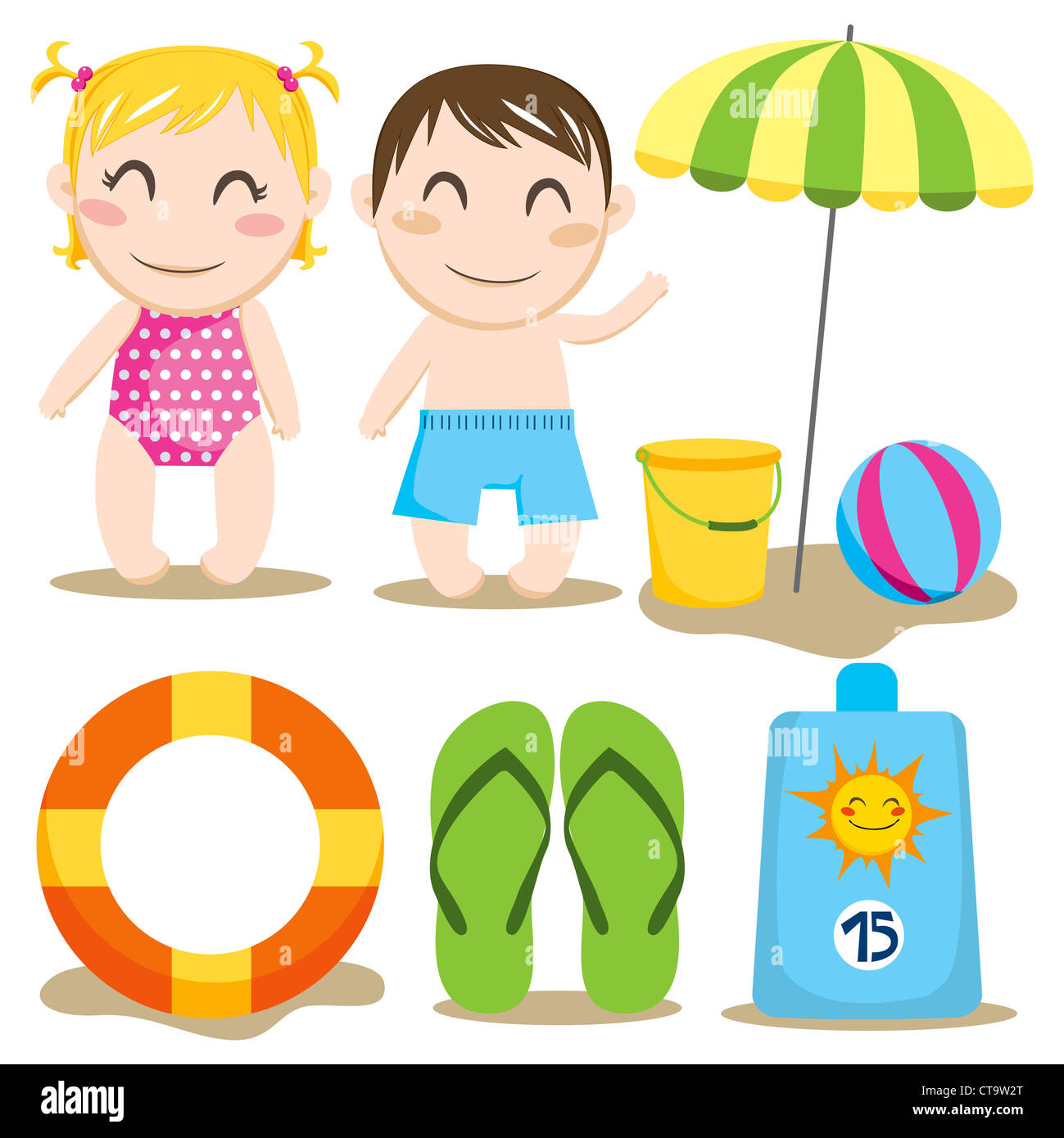 Baby items beach group hi-res stock photography and images - Alamy