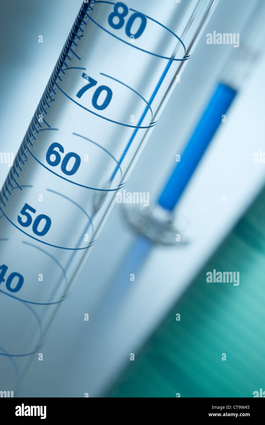 Graduated cylinders for measuring the volume of chemical substances ...