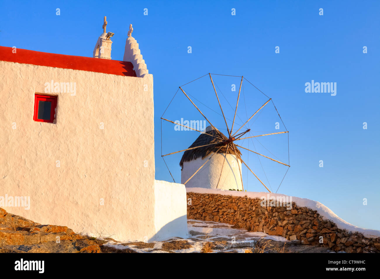 Ano Myli, upper mill hill, Mykonos, Greece Stock Photo - Alamy