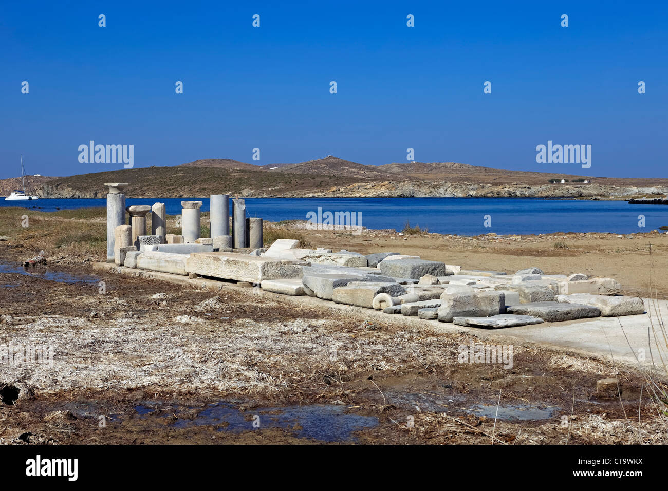 Archaeological site of Delos, Cyclades, Greece Stock Photo - Alamy