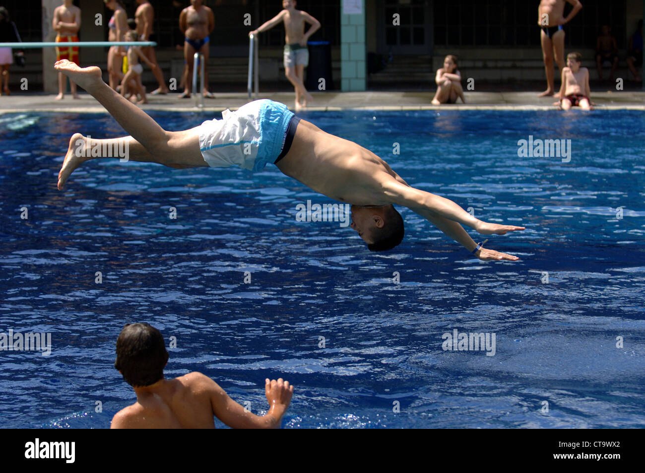Dive in Olympic bathroom, Berlin Stock Photo - Alamy