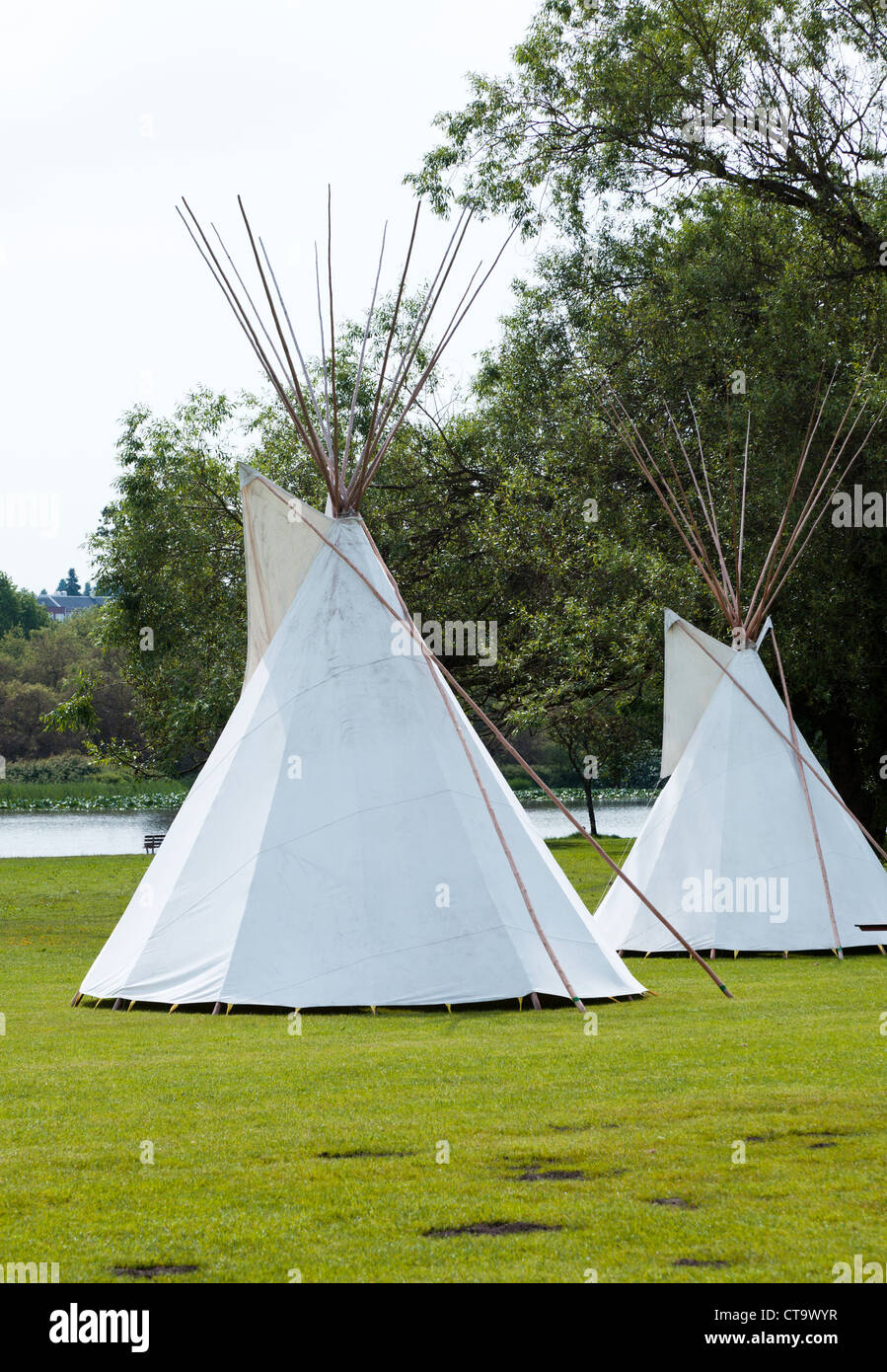 White Indian tepee close up Stock Photo - Alamy