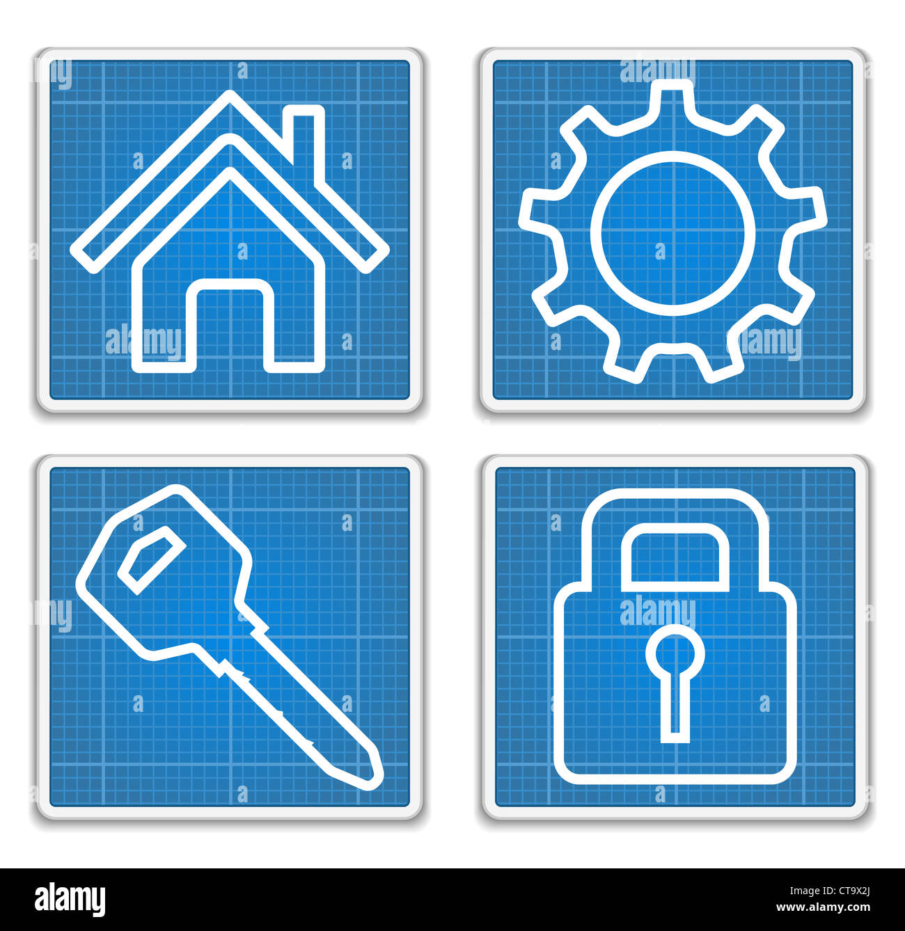 Blueprint icons hi-res stock photography and images - Alamy