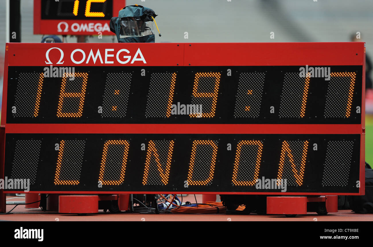Scoreboard at a Running Track in an Athletics Stadium Stock Photo - Alamy