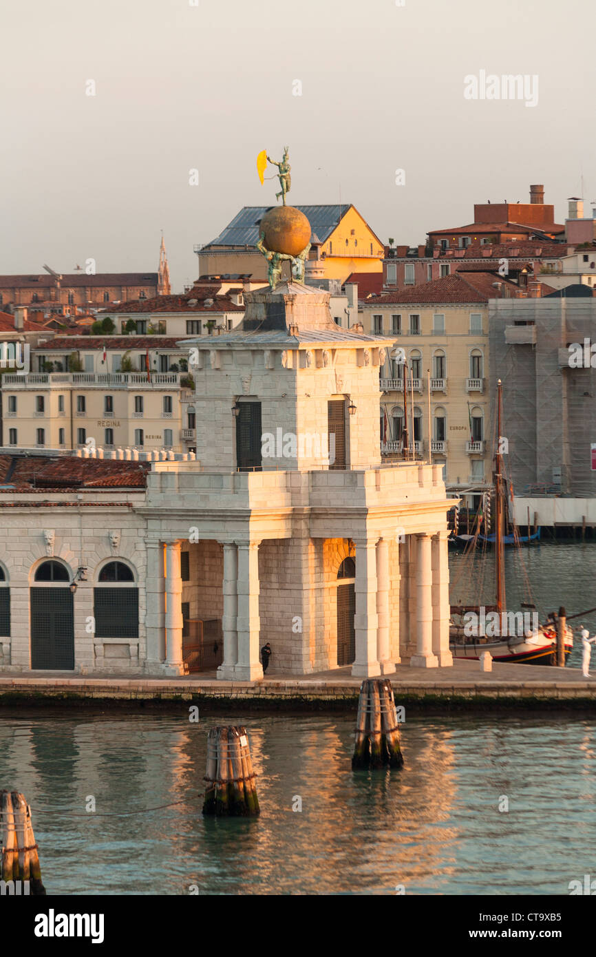 The Customs House, Dogana Di Mare, at dawn, Venice, Italy Stock Photo ...