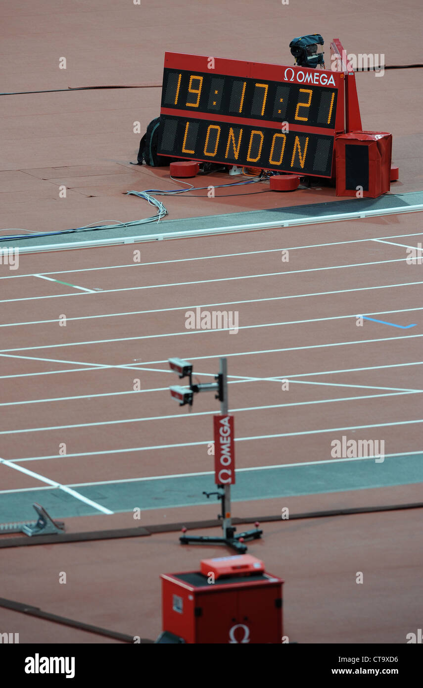Scoreboard at a Running Track in an Athletics Stadium Stock Photo - Alamy