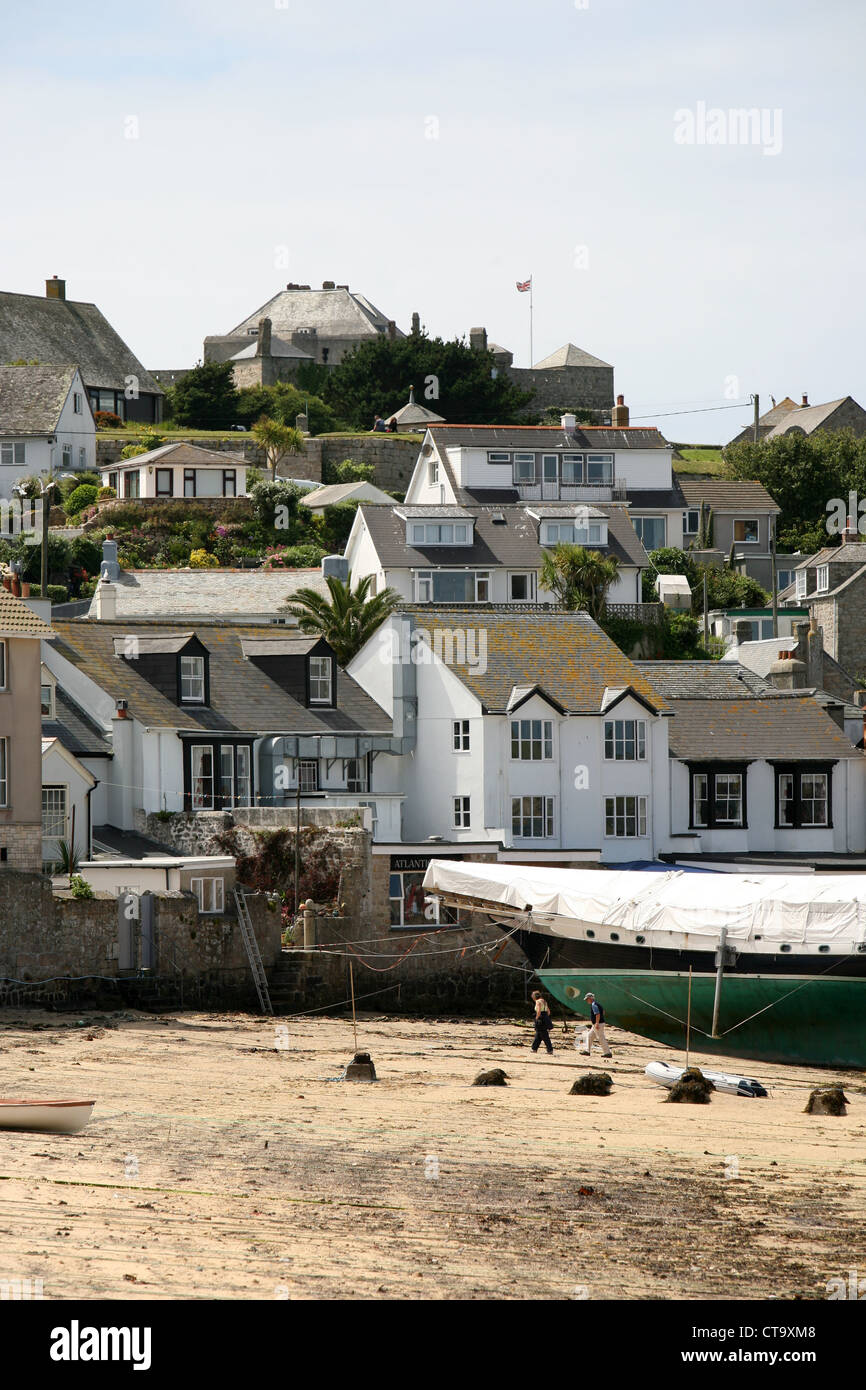 The harbour and beach, Town beach, Hugh Town, St Mary’s Scilly Isles ...